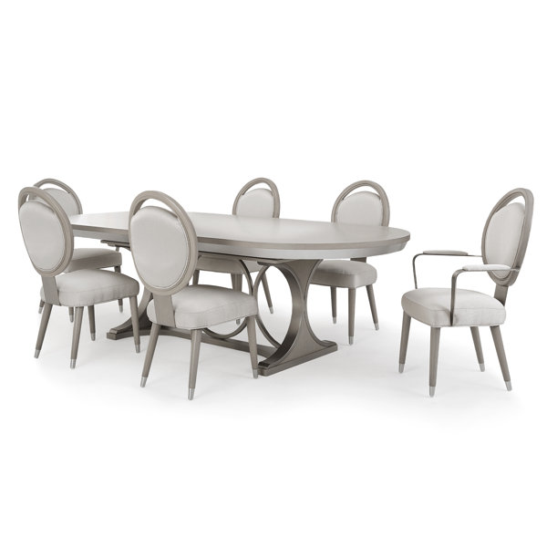 Michael Amini Eclipse 6 - Person Extendable Poplar Dining Set | Wayfair